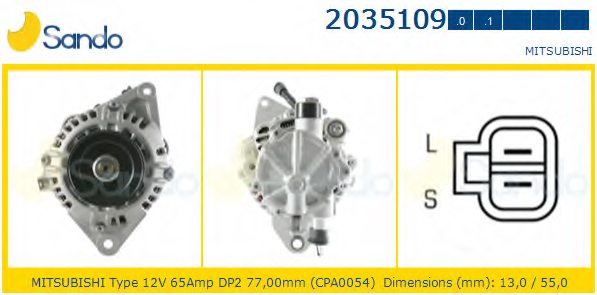 1800A243,MITSUBISHI 1800A243 Alternator for MITSUBISHI