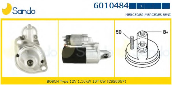60104841,SANDO 6010484.1 Starter for MERCEDES-BENZ