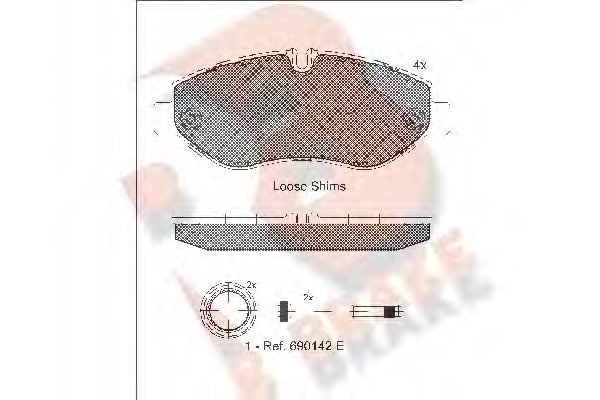 42555881,IVECO 42555881 Brake Pad Set, disc brake for IVECO