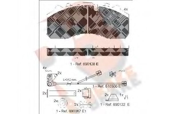 1906439,IVECO 1906439 Brake Pad Set, disc brake for IVECO