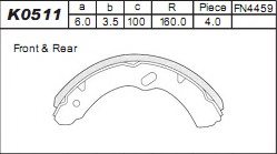 5878317750,ISUZU 5878317750 Brake Shoe Set for ISUZU