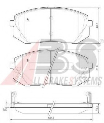 581010ZA00,KIA 58101-0ZA00 Brake Pad Set, disc brake for KIA