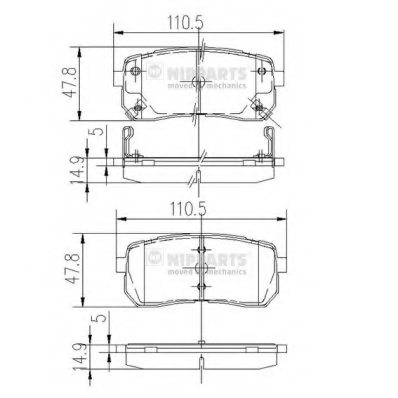583024HA50,HYUNDAI 58302-4HA50 Brake Pad Set, disc brake for HYUNDAI