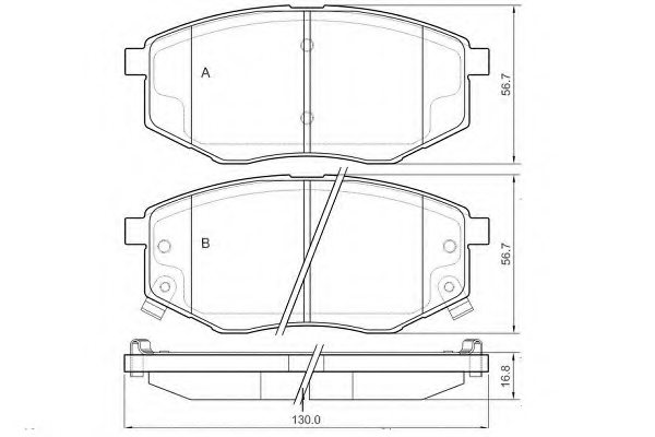 581012SA00,HYUNDAI 58101-2SA00 Brake Pad Set, disc brake for HYUNDAI