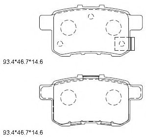 43022TA0A00,HONDA 43022-TA0-A00 Brake Pad Set, disc brake for HONDA