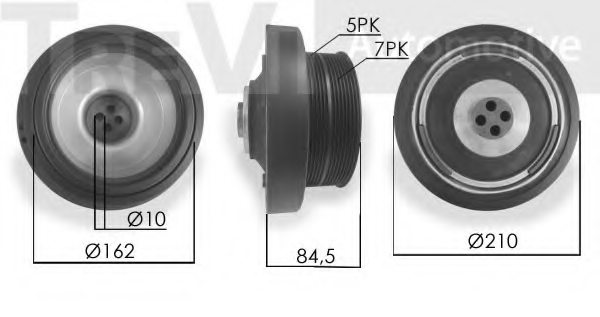 11232248344,BMW 11 23 2 248 344 Belt Pulley, crankshaft for BMW