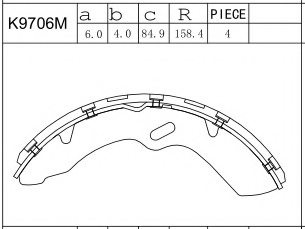 5830545A30,FBK 5830545A30 Brake Shoe Set for FBK