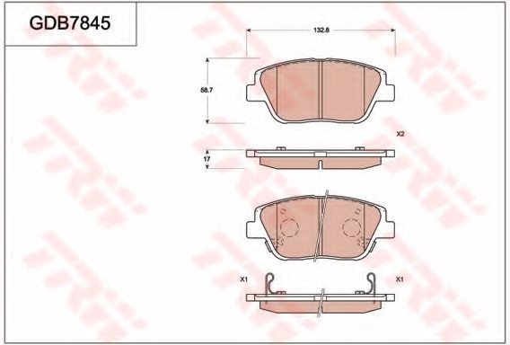 581012TA00,KIA 581012TA00 Brake Pad Set, disc brake for KIA