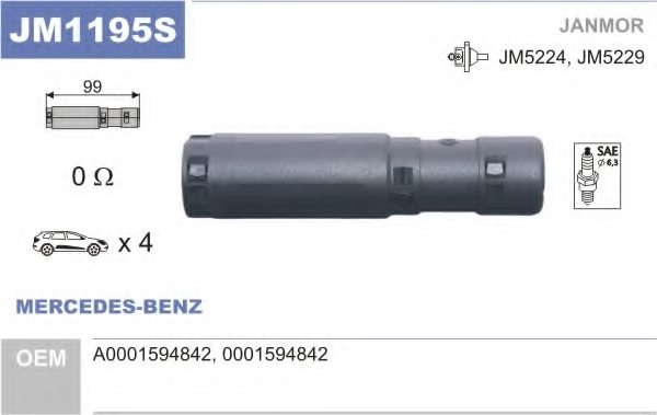 0001594842,MERCE 000 159 48 42 Plug, coil for MERCE