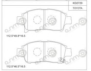 0446552090,TOYOT 0446552090 Brake Pad Set, disc brake for TOYOT