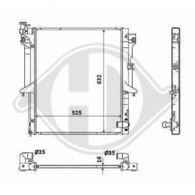 1350A182,MITSUBISHI 1350A182 Radiator, engine cooling for MITSUBISHI