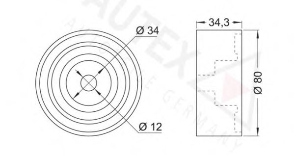 03G109244A,VW 03G.109.244A Deflection/Guide Pulley, timing belt for VW