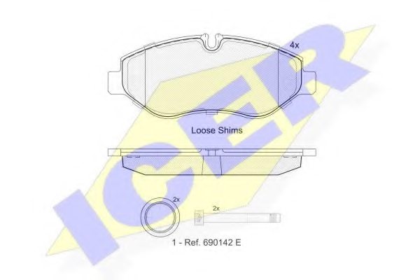 42555881,IVECO 42555881 Brake Pad Set, disc brake for IVECO