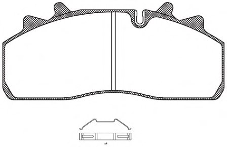 1628064,DAF 1628064 Brake Pad Set, disc brake for DAF