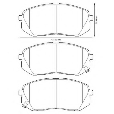 581012SA70,KIA 58101-2SA70 Brake Pad Set, disc brake for KIA