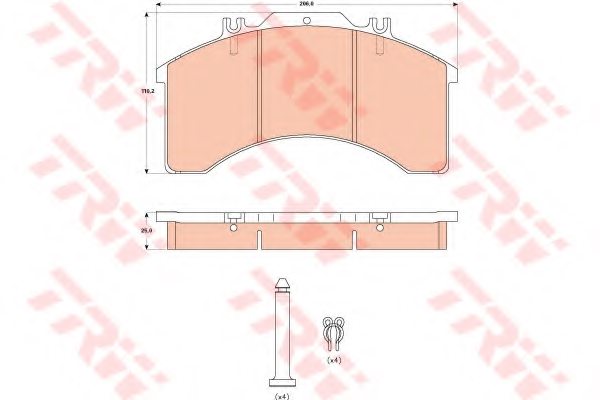 1906170,IVECO 1906170 Brake Pad Set, disc brake for IVECO