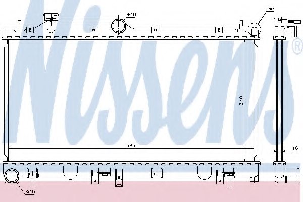 45119SC010,SUBAR 45119-SC010 Radiator, engine cooling for SUBAR