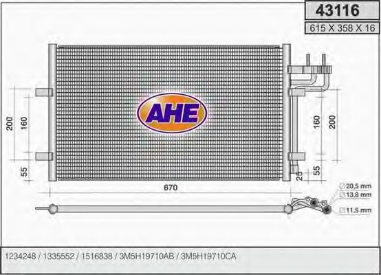 1234248,FORD 1234248 Condenser, air conditioning for FORD
