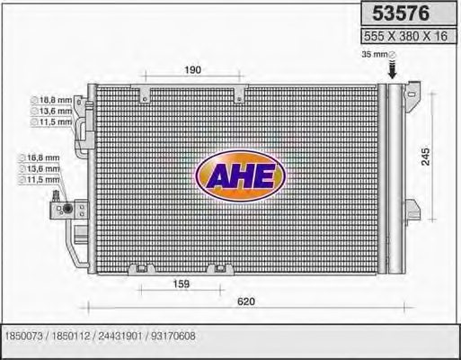 1850073,VAUXH 1850073 Condenser, air conditioning for VAUXH