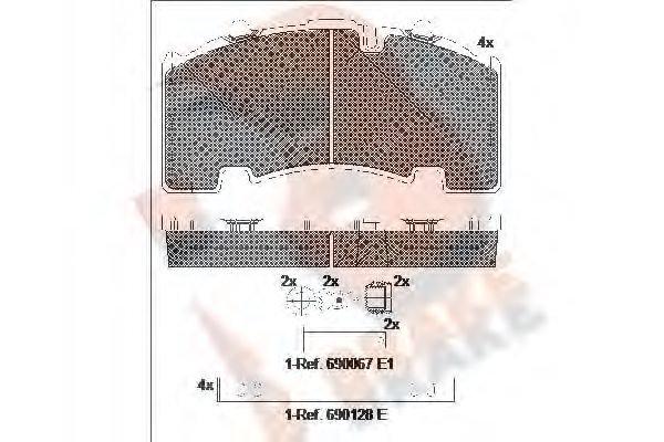 0980108160,BPW 0980108160 Brake Pad Set, disc brake for BPW