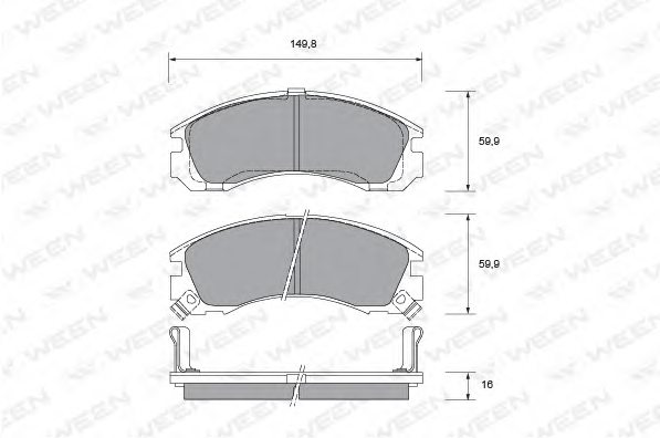MN102608,MITSUBISHI MN102608 Brake Pad Set, disc brake for MITSUBISHI
