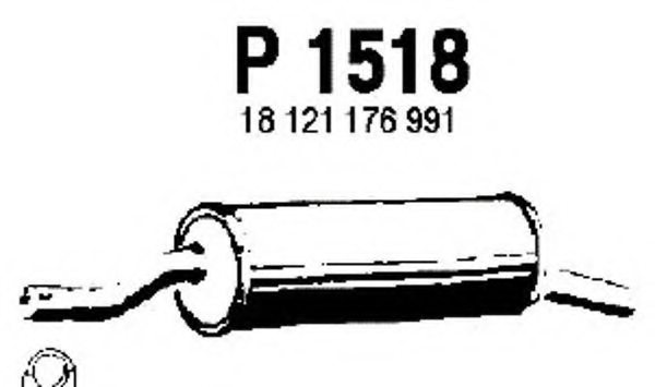 18121176991,BMW 18121176991 End Silencer for BMW