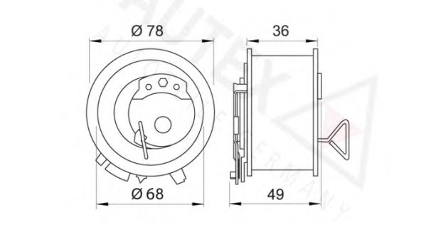 038109243M,VAG 038109243M Tensioner Pulley, timing belt for VAG