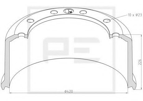 0310967130,BPW 0310967130 Brake Drum for BPW