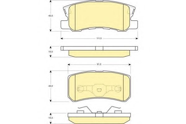 MN116286,MITSUBISHI MN 116286 Brake Pad Set, disc brake for MITSUBISHI
