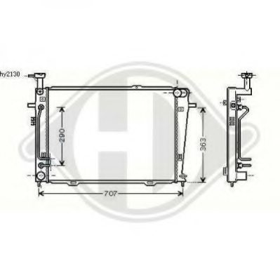 253102E500,HYUNDAI 253102E500 Radiator, engine cooling for HYUNDAI