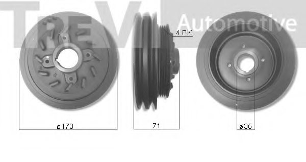 2312442032,HYUNDAI 2312442032 Belt Pulley, crankshaft for HYUNDAI