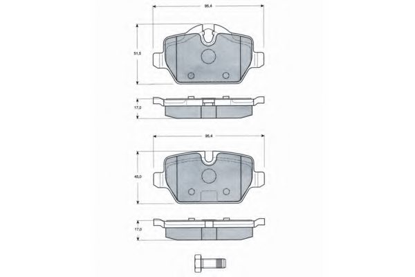 34219808172,MINI 34219808172 Brake Pad Set, disc brake for MINI