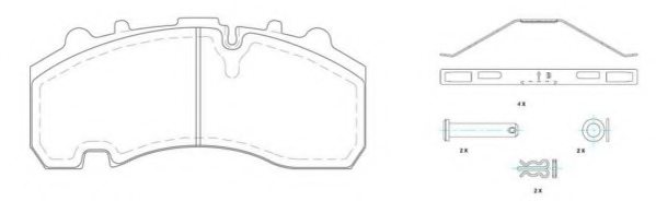 0980108170,BPW 0980108170 Brake Pad Set, disc brake for BPW