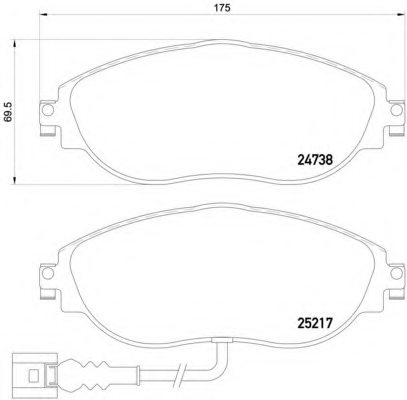 3C0698151E,VW 3C0698151E Brake Pad Set, disc brake for VW