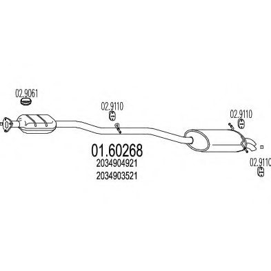 2034903521,MERCE 203 490 35 21 End Silencer for MERCE