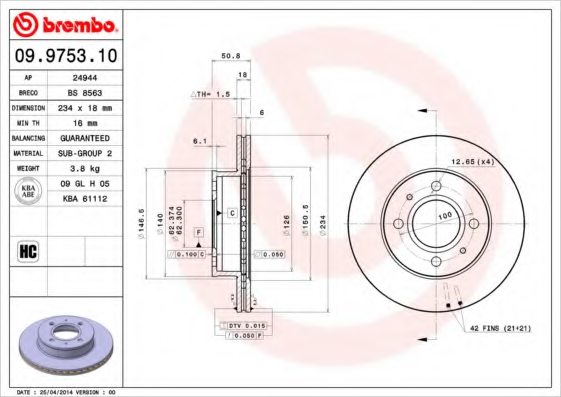 5171202550,HYUNDAI 51712-02550 Brake Disc for HYUNDAI