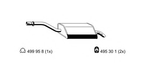 2034903521,MERCE 203 490 35 21 End Silencer for MERCE