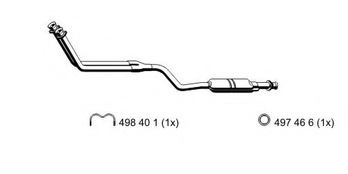 1244900019,MERCE 1244900019 Front Silencer for MERCE