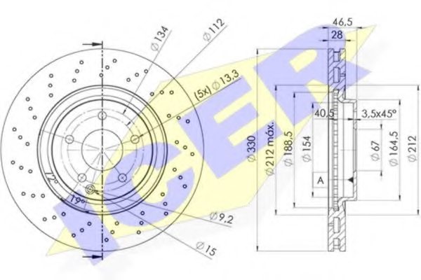 2034211312,MERCE 203 421 13 12 Brake Disc for MERCE
