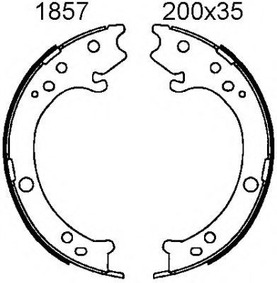 43053S9AE52,HONDA 43053-S9A-E52 Brake Shoe Set, parking brake for HONDA