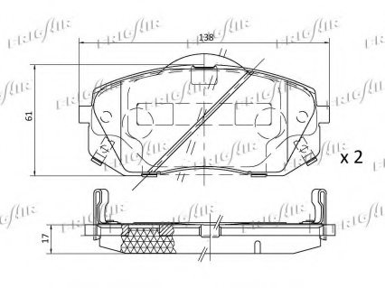 581012SA70,KIA 58101-2SA70 Brake Pad Set, disc brake for KIA